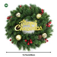 China Christmas Fake Flower Reef Outdoor Artificial Wreaths 35CM Door Hanging for sale