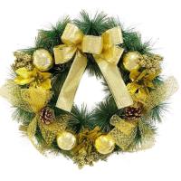 China Outdoor Silk Fake Flower Wreath With Lights 20cm 30cm For Christmas for sale