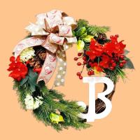 China Outdoor Silk Fake Flower Wreath With Lights 20cm 30cm For Christmas for sale