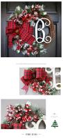 China ODM 30cm Fake Flower Wreath Large Artificial Wreaths Christmas Xmas for sale