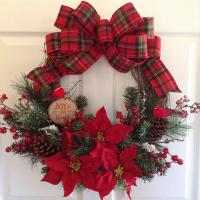 China ODM 30cm Fake Flower Wreath Large Artificial Wreaths Christmas Xmas for sale