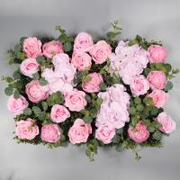 China Prosper Artificial Flower Wall Backdrop Fake Floral Wall Champagne rose for sale