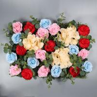 China Prosper Artificial Flower Wall Backdrop Fake Floral Wall Champagne rose for sale