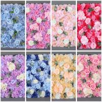 China Personalised Aesthetic Artificial Flower Wall Panels Rose And Hydrangea for sale