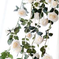 China Rattan Artificial Plastic Flowers Simulated Rose Vine Ceiling Plants for sale