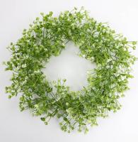 China Forest Green Gypsophila Artificial Plastic Flowers Custom For Outdoor for sale