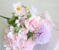 China Rose Artificial Plastic Flowers Silk Hydrangea Arrangement OEM for sale
