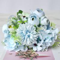 China Plastic Faux Real Touch Hydrangea Stems Bouquet Roses Ornaments for sale