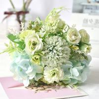 China Plastic Faux Real Touch Hydrangea Stems Bouquet Roses Ornaments for sale