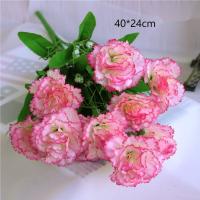 China Tabletop Red Artificial Carnations flowers Bouquet Living Room Decoration for sale