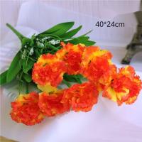 China Tabletop Red Artificial Carnations flowers Bouquet Living Room Decoration for sale