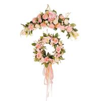 China ODM Artificial Bridal Bouquet Rose And Eucalyptus Wreath for sale