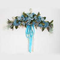 China ODM Artificial Bridal Bouquet Rose And Eucalyptus Wreath for sale
