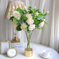 China Customized Fake Flower Bouquet Camellia Non Fading for Anniversary for sale
