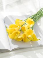 China PU Plastic Artificial Calla Lily Bouquet Flower Thanksgiving Floral Arrangements for sale
