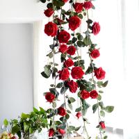 China Bendable Fake Wedding Flowers Silk Rose Vine Realistic Apparence for sale