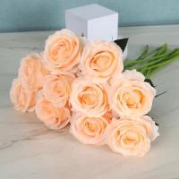 China Customized Silk Artificial Roses Bulk Real Looking Fake Flowers for sale