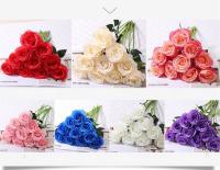 China Customized Silk Artificial Roses Bulk Real Looking Fake Flowers for sale