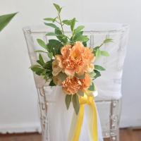 China Waterproof Artificial Fake Wedding Flowers Arrangements For Chair Back Decoration for sale