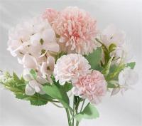 China Outdoor Artificial Plastic Blue Hydrangea Silk Flowers Bouquet For Valentine'S Day for sale