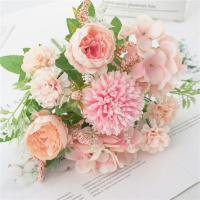 China Outdoor Artificial Plastic Blue Hydrangea Silk Flowers Bouquet For Valentine'S Day for sale