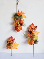 China Simulation Fake Holiday Flowers Artificial Maple Leaf Stems Thanksgiving Decoration for sale