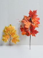 China Simulation Fake Holiday Flowers Artificial Maple Leaf Stems Thanksgiving Decoration for sale