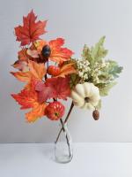 China Simulation Fake Holiday Flowers Artificial Maple Leaf Stems Thanksgiving Decoration for sale