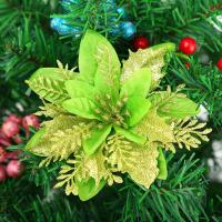 China Xmas Silk Fake Holiday Flowers Scene Decoration Poinsettia Pendant for sale
