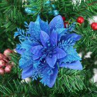 China Xmas Silk Fake Holiday Flowers Scene Decoration Poinsettia Pendant for sale
