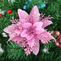 China Xmas Silk Fake Holiday Flowers Scene Decoration Poinsettia Pendant for sale