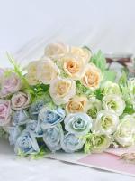 China Fake Silk Rose Communion Bouquet Silk For Bridal 28mm for sale
