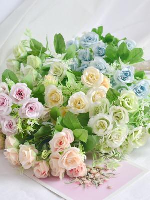 China Fake Silk Rose Communion Bouquet Silk For Bridal 28mm for sale