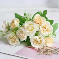 China Fake Silk Rose Communion Bouquet Silk For Bridal 28mm for sale