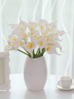 China Artificial Purple White Calla Lily And Thistle Bouquet 36cm for sale