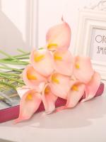 China Artificial Purple White Calla Lily And Thistle Bouquet 36cm for sale
