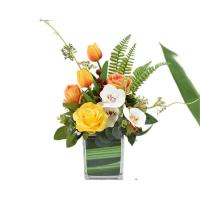 China PVC Artificial Flower Business Tulip Bouquet For Event Conference Tabletop for sale