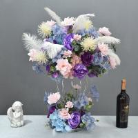 China Silk Artificial Synthetic Flower Bouquets Ornament Purple ODM for sale