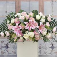 China Beige Blue Faux Ranunculus Bouquet For Bridesmaid Customized for sale