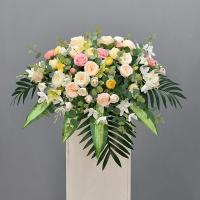 China Beige Blue Faux Ranunculus Bouquet For Bridesmaid Customized for sale