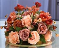 China Round Artificial Flower Business Faux Christmas Bouquet 30x20 for sale