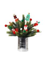 China Shopping Mall Christmas Holly Berries Artificial Pine Branch Ornaments Decoration for sale