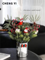 China Shopping Mall Christmas Holly Berries Artificial Pine Branch Ornaments Decoration for sale