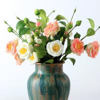 China Custom Artificial Camellia Flower Silk Flower Bouquets For Exhibitions for sale