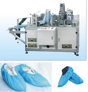 China Plastic Ultrasonic Shoe Cover Machine With Left Right Adjustable Edge-To-Edge Adjustment During Material Roll Operation for sale
