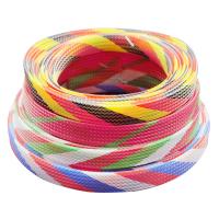 China Pattern Nylon braided sleeve Electrical wire protective expandable polyester sleeving for sale