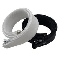 China 15mm-70mm Zipper Cable Sleeve Braided Wrap PET Expandable Cable Sleeving for sale