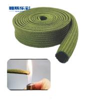 China Cotton Nylon Sleeve Green Mesh Braided Sleeving For Wiring Harness for sale