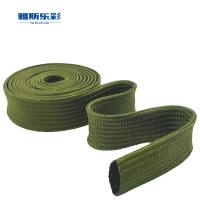 China Cotton Nylon Sleeve Green Mesh Braided Sleeving For Wiring Harness for sale