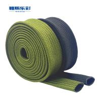China Cotton Nylon Sleeve Green Mesh Braided Sleeving For Wiring Harness for sale